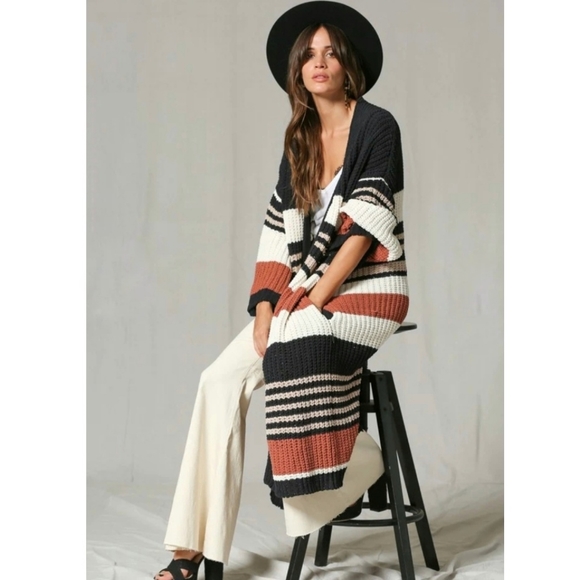 Sweaters | New Soft Cozy Striped Knit Cardigan Sweater Jacket Coat ...